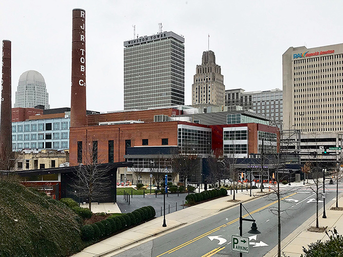The iconic R.J. Reynolds building stands sentinel over Winston-Salem's skyline, a testament to the city's tobacco past and innovative future.