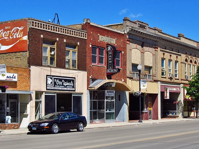 Historic brick facades line Jamestown's main street, where time seems to move at a more civilized pace than your average rush hour.