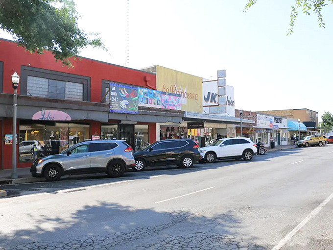 Colorful storefronts along McAllen's historic downtown invite exploration like a Wes Anderson film set with Tex-Mex flair. Window shopping here is an Olympic sport.