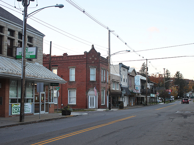 Main Street Tionesta &ndash; where time slows down just enough to let you appreciate the architectural timeline of small-town America. No rush hour, just charm hour.