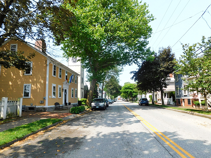 Tree-lined streets and colonial homes painted in cheerful yellows &ndash; Wickford's Main Street looks like it was designed by someone who actually likes people.