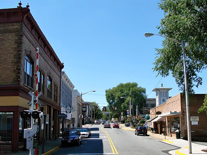 Main Street in Orange looks like a movie set where small-town America still thrives, complete with historic brick buildings and zero traffic jams.