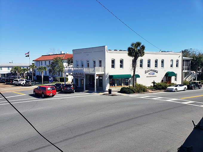 Historic downtown Apalachicola showcases preserved 19th-century architecture where time slows down and authentic coastal charm thrives under Florida's blue skies.