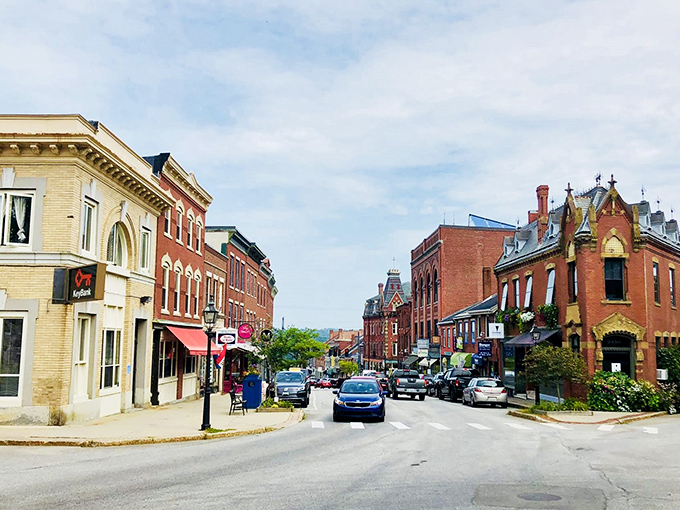 Sunlight bathes Belfast's downtown in golden warmth, where red brick buildings house local treasures waiting to be discovered.
