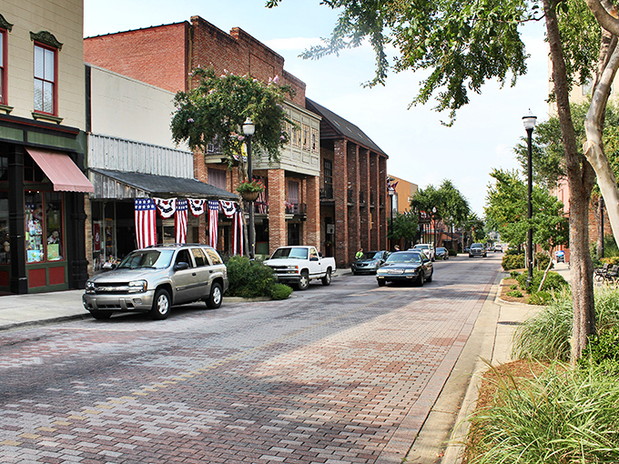 Tree-lined streets and historic brick buildings create a downtown so charming it belongs on a postcard.