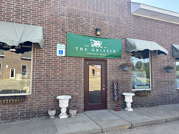 The unassuming brick exterior of The Griffin Antique Mall proves that treasure hunting doesn't require a map&mdash;just a green banner and an adventurous spirit.