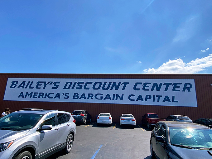 Under clear Indiana skies, Bailey's stands like a temple to thrift, its banner a siren call to savvy shoppers who understand that saving money never goes out of style.