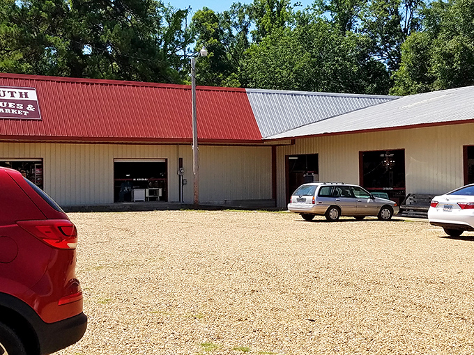 The unassuming exterior of 49 South Antique & Flea Market hides a wonderland of treasures inside, like finding the Tardis of trinkets in Florence, Mississippi.