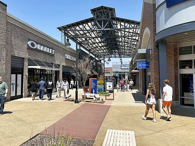 The covered walkways at Tanger Outlets aren't just practical—they're your shield against Michigan's notorious weather mood swings.