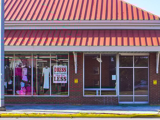 The iconic red roof of Village Discount Outlet beckons like a beacon to bargain hunters across Hammond. Treasure awaits inside!