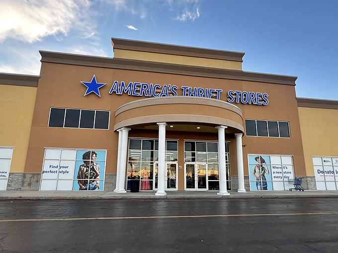 The grand entrance to America's Thrift Stores in Biloxi looks more like a boutique than a bargain hunter's paradise. Those columns aren't compensating for anything&mdash;the deals inside are truly monumental!