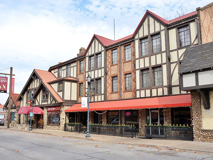 The historic district's distinctive half-timbered buildings create a European streetscape that feels like you've stumbled onto a movie set—except it's delightfully real.