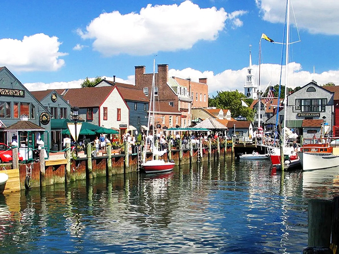 Bowen's Wharf bustles with summer energy &ndash; a perfect blend of historic architecture, bobbing boats, and the promise of seafood that was swimming this morning.