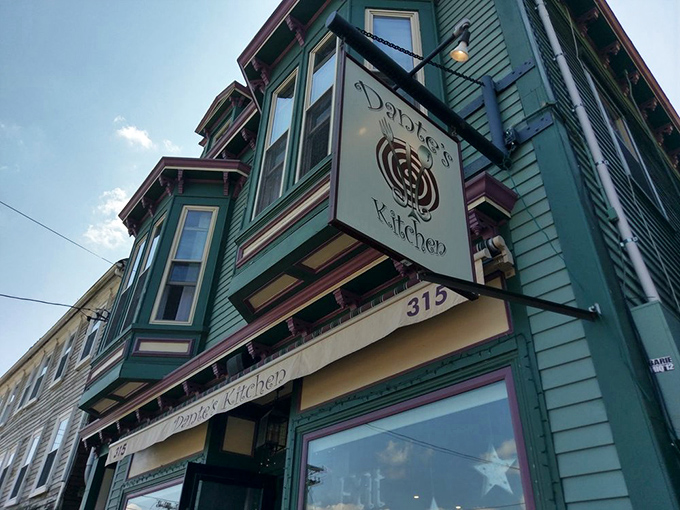 The mint-green Victorian charm of Dante's Kitchen stands out on East Greenwich's Main Street like a breakfast beacon calling to hungry souls.