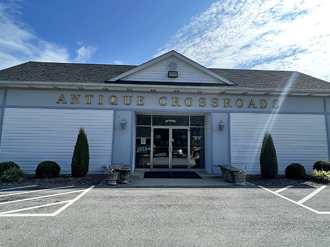 Morning sunlight casts perfect shadows on this vintage paradise. Like a time machine disguised as a building, it's ready to transport you to bygone eras.