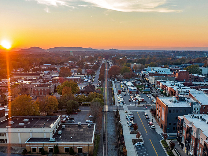Downtown Hickory unfolds like a storybook small town, where historic brick buildings house modern treasures and church spires punctuate the skyline.
