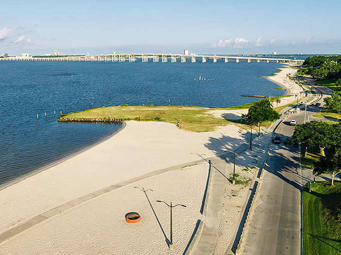The Biloxi Bay Bridge stretches toward infinity, connecting Ocean Springs to the wider world while somehow making this slice of paradise feel even more special.