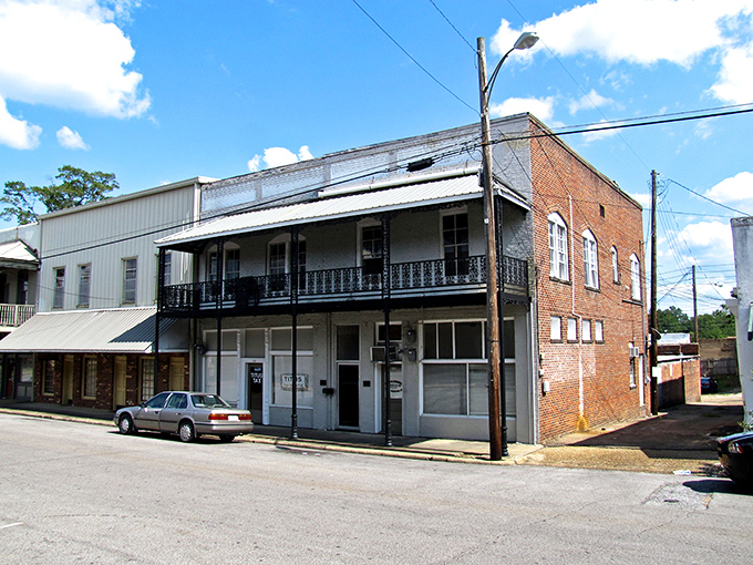 Historic brick buildings line Booneville's streets, where affordable living meets small-town charm in this budget-friendly Mississippi gem.