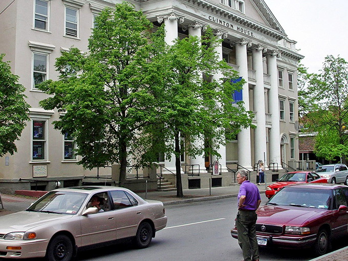 Clinton House stands proud downtown, its grand columns reminding you that Ithaca's been charming visitors since way before Instagram existed.