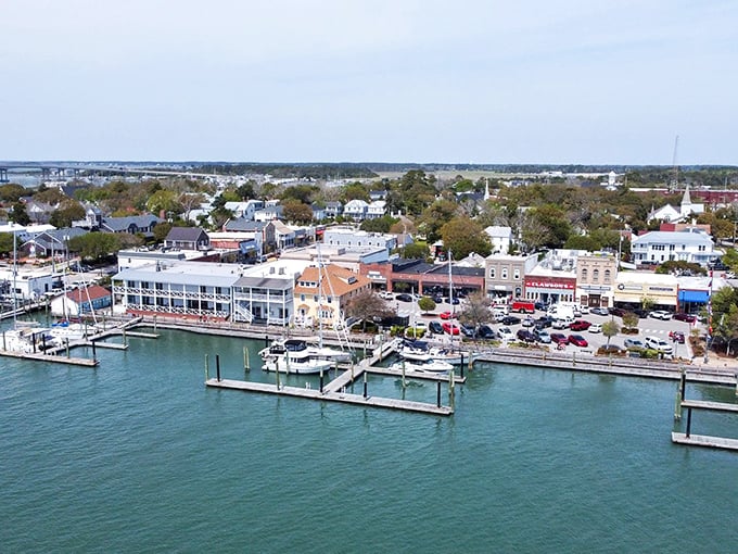 Beaufort's waterfront stretches like a welcoming embrace, where boats bob gently in the harbor and history whispers from every weathered dock plank.
