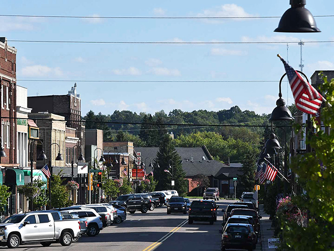 Downtown Rhinelander welcomes you with classic Americana charm &ndash; brick buildings, American flags, and the promise of friendly faces around every corner.