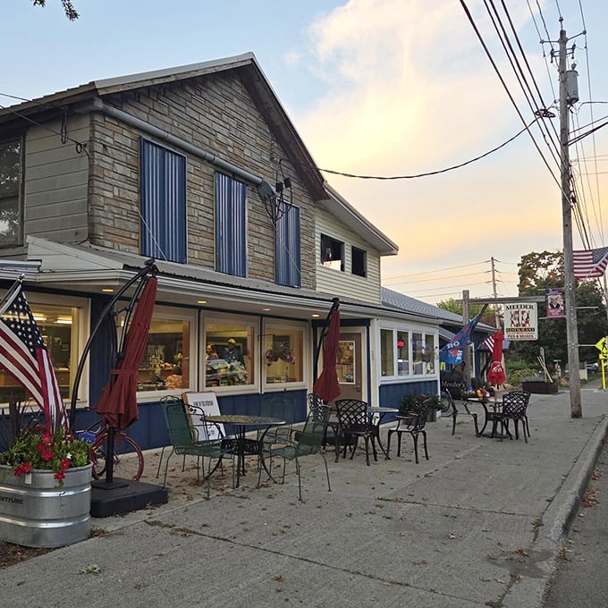 Twilight transforms this unassuming eatery into a beacon of comfort for weary travelers and hungry locals alike.