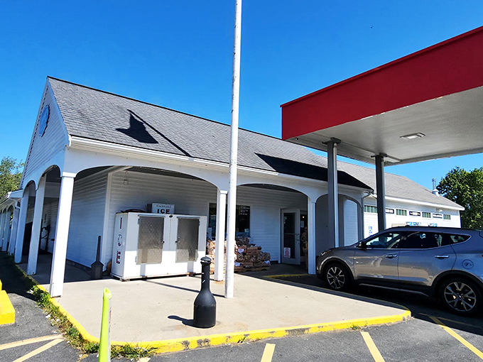 Summer sunshine highlights Anthony's classic New England architecture, where fuel for your car and five-star fuel for your appetite peacefully coexist.