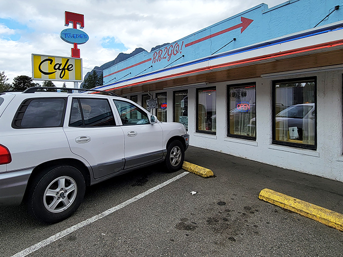 Pulling into Twede's parking lot feels like stepping back in time &ndash; that vintage sign and classic diner architecture are practically a time machine with fries.