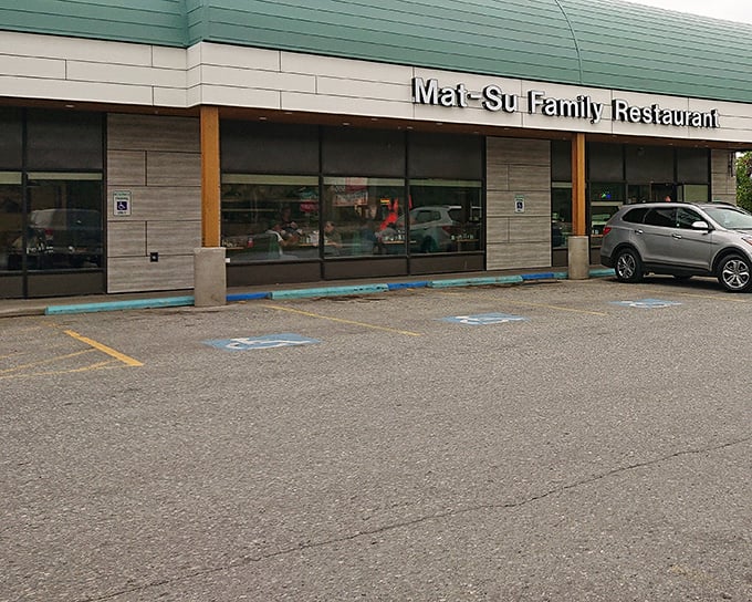 The unassuming exterior of Mat-Su Family Restaurant in Wasilla – proof that culinary treasures often hide in plain sight, waiting for hungry explorers.