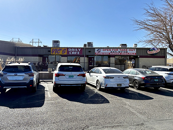 The unassuming exterior of Vic's Daily Cafe might not stop traffic, but the packed parking lot tells the real story&mdash;locals know where the good stuff is.
