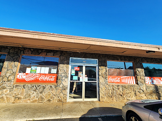 The unassuming stone facade of Tasty Crust might not scream "culinary destination," but locals know this humble exterior hides breakfast magic within.