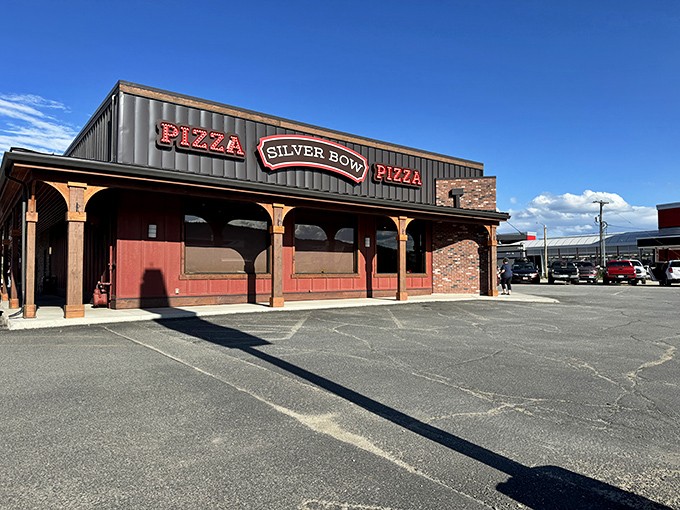 The brick-and-timber facade of Silver Bow Pizza beckons like a culinary lighthouse on Butte's horizon, promising delicious refuge from hunger pangs.