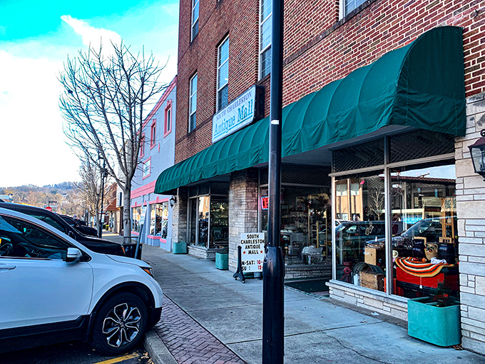 Winter's bare branches frame this brick-and-mortar time capsule, where yesterday's ordinary becomes today's extraordinary find.