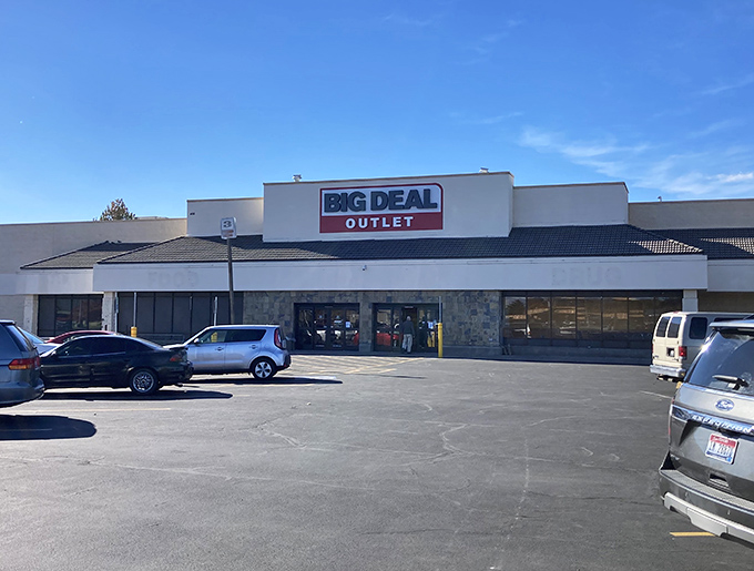The unassuming exterior of Big Deal Outlet belies the treasure trove within. Like a retail speakeasy, only the initiated know what bargains await behind those doors.