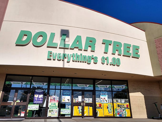 The iconic green signage beckons like a beacon of bargain hope. Who knew fiscal responsibility could look so inviting?