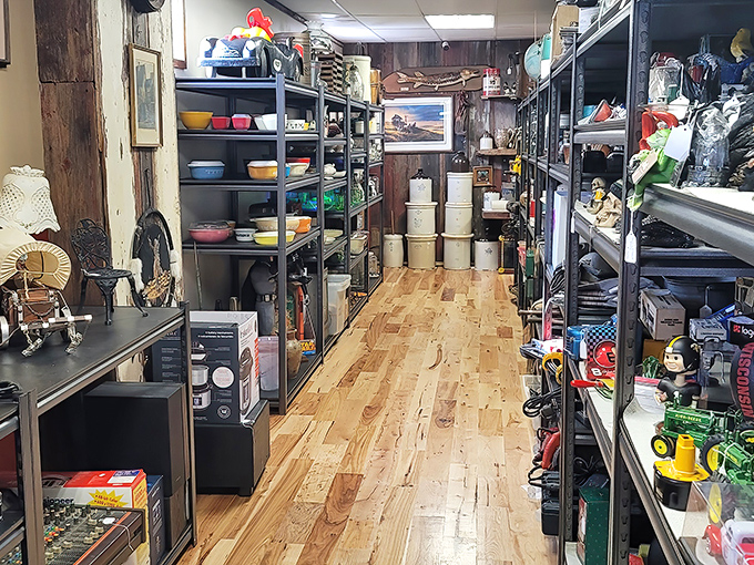 Treasure hunter's paradise! Narrow aisles lined with colorful cookware, vintage toys, and countless curiosities create the ultimate "I-didn't-know-I-needed-that-until-now" experience.