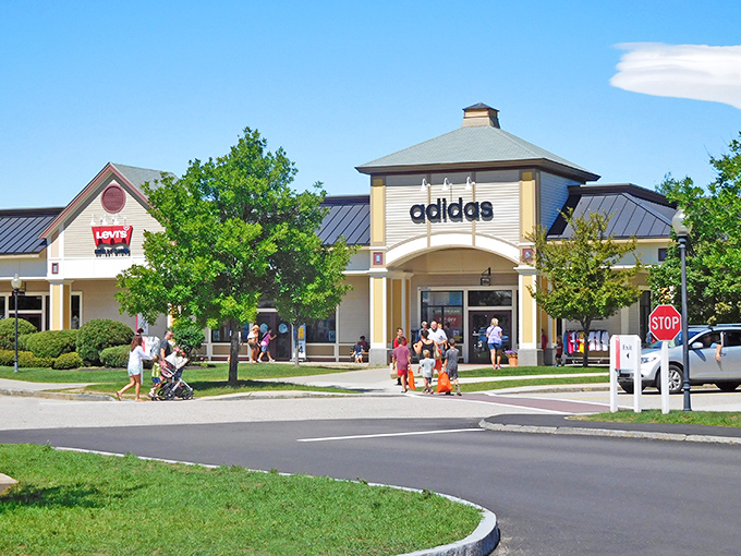 Summer shopping in full swing at the Adidas and Levi's outlets. Those mountains aren't the only things calling your name in North Conway.