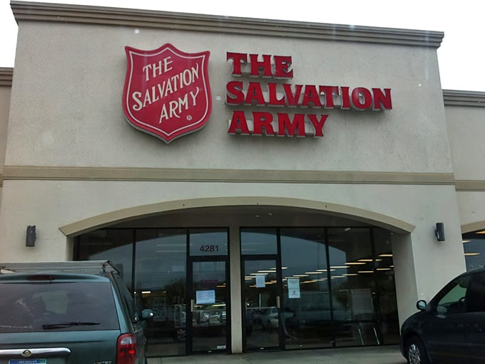 The iconic red shield welcomes bargain hunters like a beacon of thrifty hope. Michigan's treasure trove awaits behind those doors.