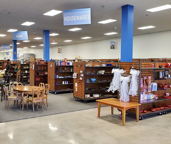 The housewares section beckons with promise &ndash; where that perfect vintage Pyrex bowl waits patiently among everyday treasures for its new forever home.