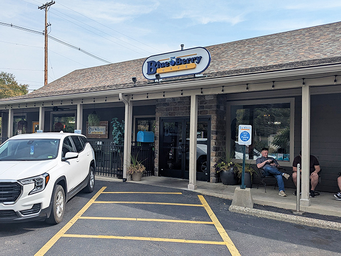 The unassuming exterior of The Blue Berry Caf&eacute; hides culinary treasures within. Like finding Shakespeare performing at your local library&mdash;unexpected and wonderful.