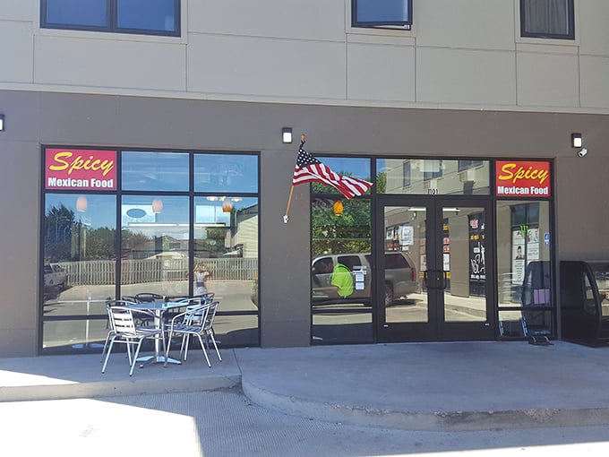 The unassuming exterior of Spicy Mexican Food in Williston might fool you, but locals know this modest storefront houses flavor explosions worth traveling for.