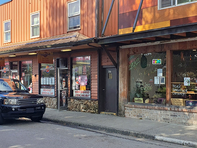 The rustic wooden exterior of Pioneer Caf&eacute; beckons like an old friend, promising hearty Alaskan comfort food behind its stone-trimmed fa&ccedil;ade.