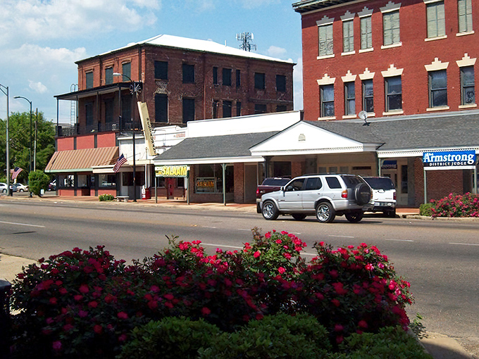 Historic storefronts along Broad Street tell Selma's story through brick and mortar, their colorful awnings like bookmarks in time.