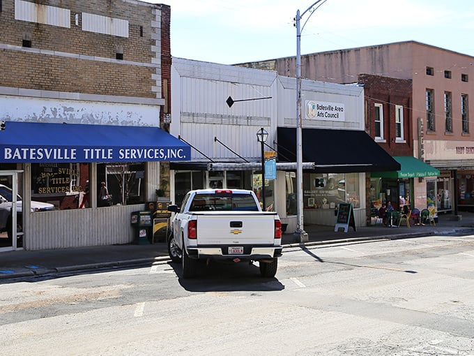 Downtown storefronts that haven't surrendered to cookie-cutter corporate design&mdash;where local businesses still proudly display their names above the door.