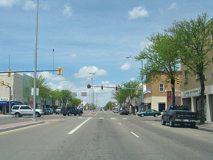 Main Street stretches toward the horizon like a scene from a simpler America, where traffic jams are when three cars reach a stop light simultaneously.