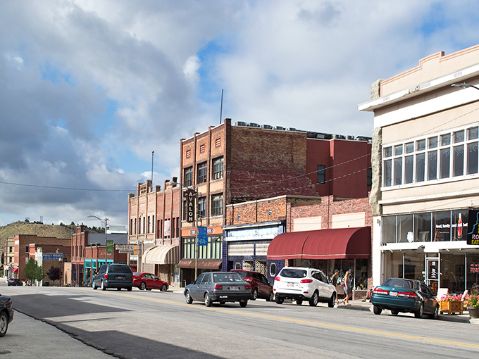 Historic brick buildings stand sentinel against Utah's blue sky, telling stories of boom times and community resilience that span generations.