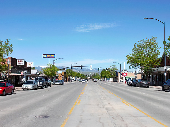 The same view in spring reveals Lander's true character – a vibrant small town framed by snow-capped peaks that seem close enough to touch.