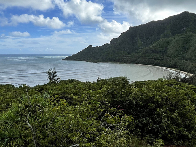 Ahupuaʻa ʻO Kahana's breathtaking panorama showcases Hawaii's true essence&mdash;where turquoise waters embrace the valley in a perfect mountain-to-sea ecosystem.