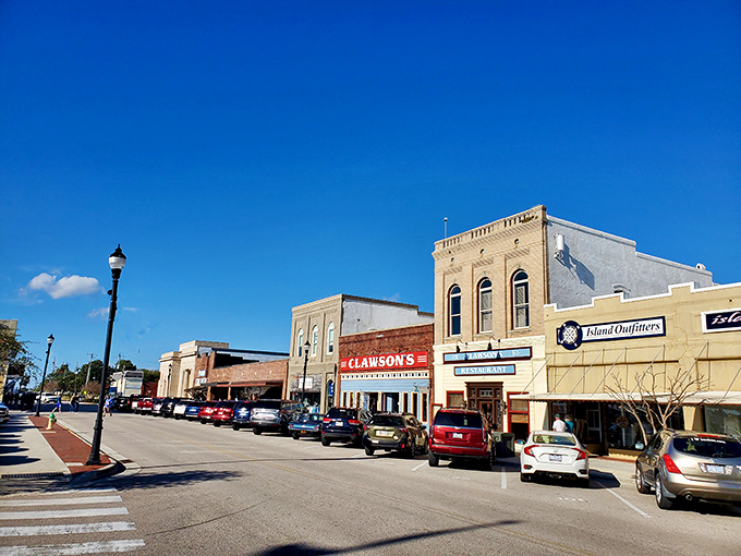 Beaufort's historic downtown features Clawson's Restaurant and charming storefronts where retirement dollars stretch further in this coastal haven.