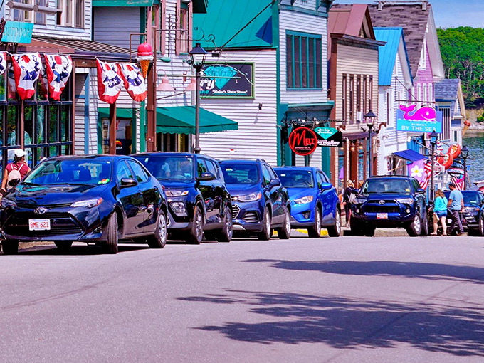 Bar Harbor's colorful storefronts line the waterfront like a New England version of a Hollywood set, only the lobster rolls are real and spectacular.